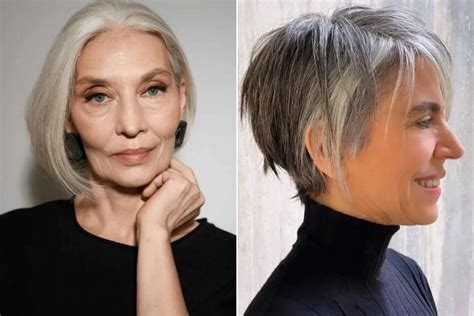 Quelle Coupe Courte Femme Cheveux Blancs Rajeunit Le Visage Voici 5