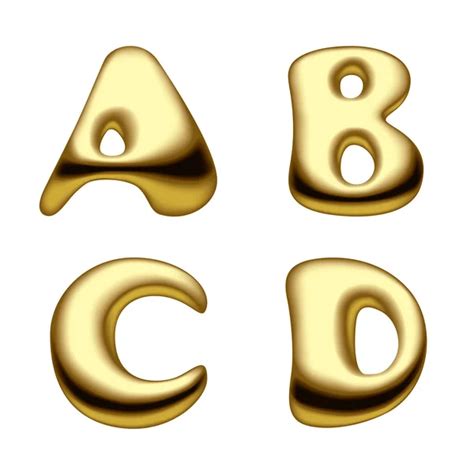 Abecedario Letras Oro Im Genes Vectoriales Ilustraciones Libres De