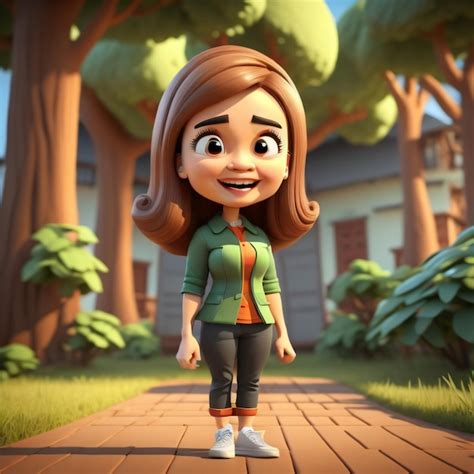 Mujeres de personajes de dibujos animados en 3D para animación Foto