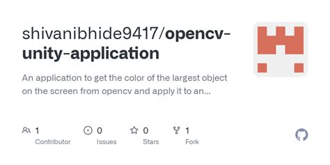 Github Shivanibhide Opencv Unity Application An Application To