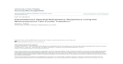 parameterized spectral bathymetric roughness using the nonequispaced fast fourier transform