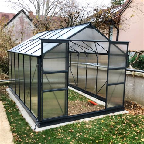 Serre De Jardin M Anthracite En Polycarbonate Embase Green Protect