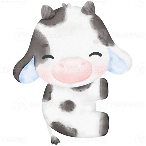 Cute Baby Cow Watercolor Illustration 17745585 PNG