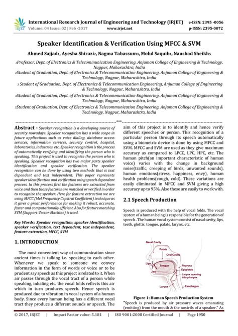 Speaker Identification Verification Using Mfcc Svm Pdf