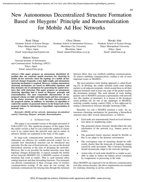 pdf new autonomous decentralized structure formation based on huygens principle and