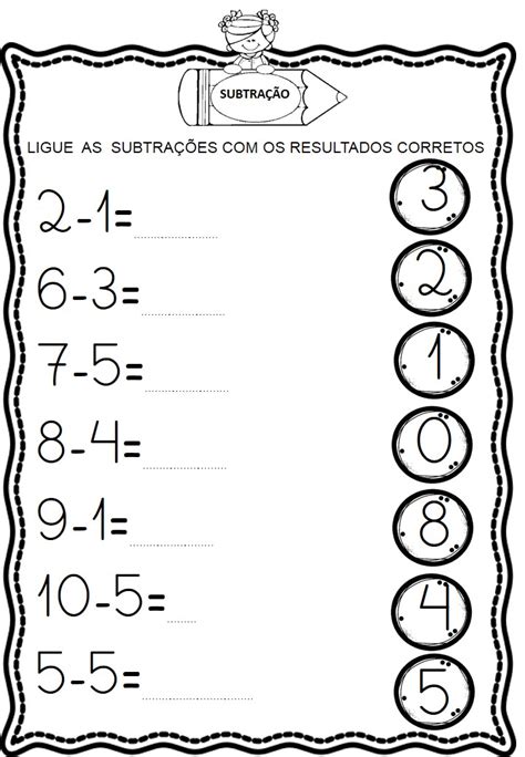 Atividades de Subtração para 1º ano Dani Educar
