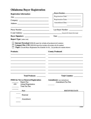 Fillable Online Sos Ok Buyer Registration Form Fax Email Print Pdffiller