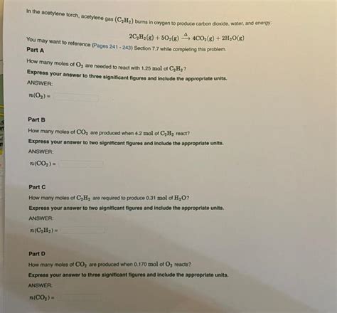 Solved In the acetylene torch acetylene gas C₂H₂ burns in Chegg