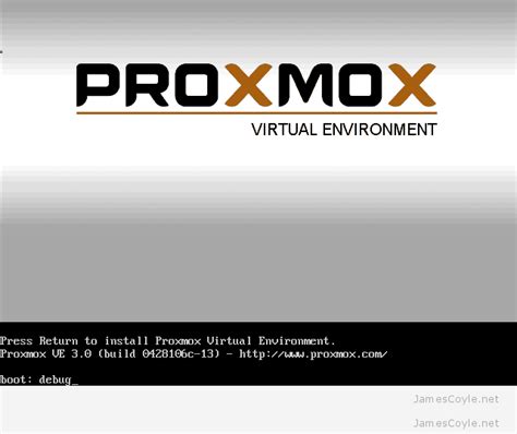 Enable Proxmox Installation Debugger JamesCoyle Net Limited