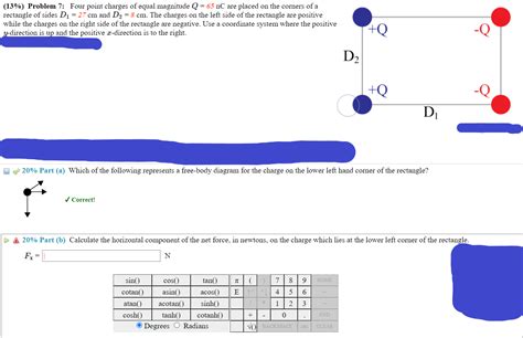 Solved 13 Problem 7 Four Point Charges Of Equal Chegg