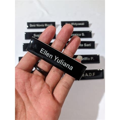 Jual Papan Nama Dada Premium Lapis Resin Putih Name Tag Nametag Papan