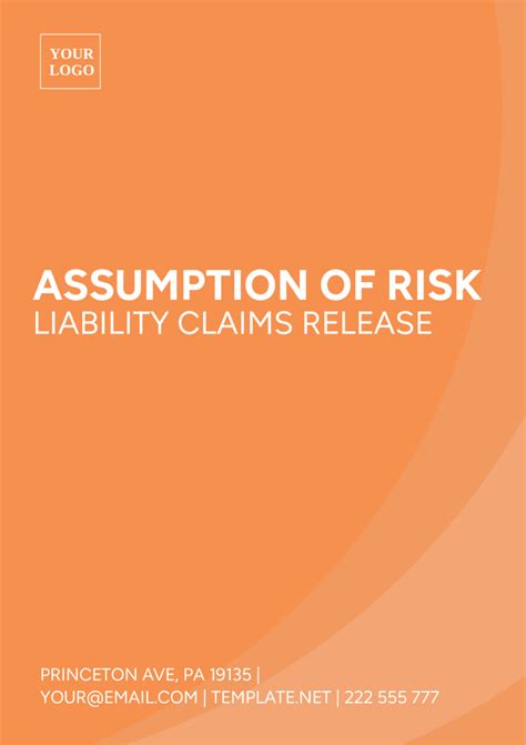 Free Assumption Of Risk Liability Claims Release Template Edit Online