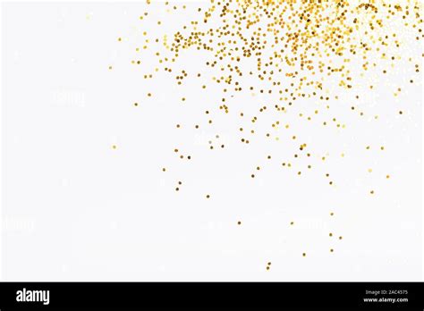 White Background With Golden Glitter Party Concept Stock Photo Alamy
