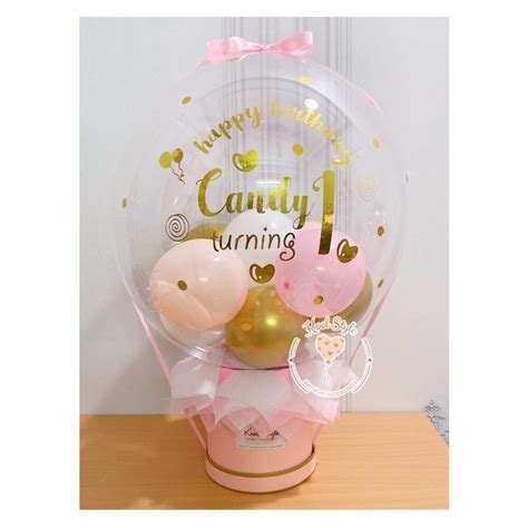 Hộp Quà Bóng Bay Kéo Tiền Tông Hồng Trắng Pastel Vàng Chrome Tặng