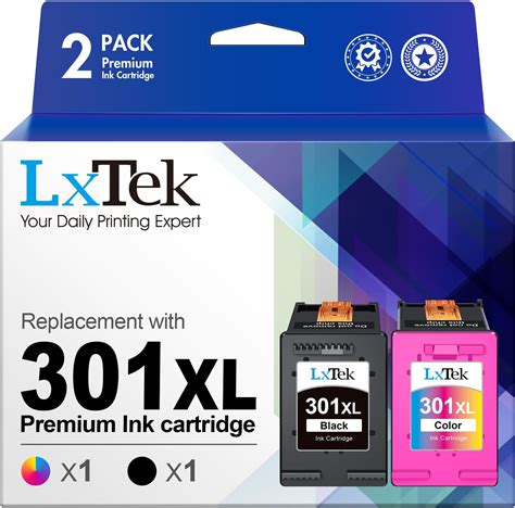 LxTek 301XL High Yield Ink Cartridge Replacement For HP 301XL For