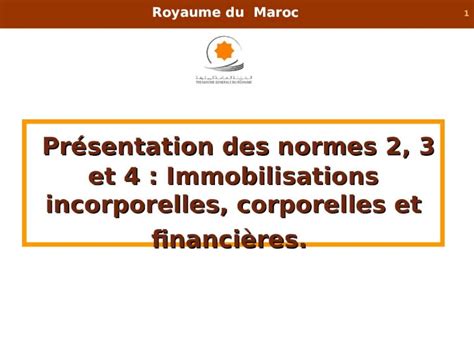 PPT 1 Présentation des normes 2 3 et 4 Immobilisations