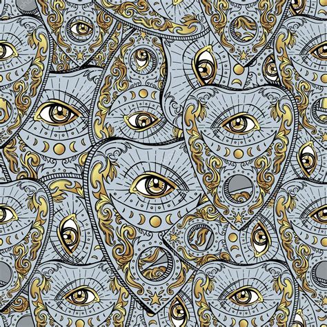 Místico mágico de fondo Religión y ocultismo con símbolos esotéricos