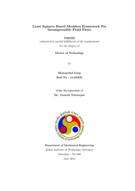pdf least squares based meshless framework for incompressible fluid flows