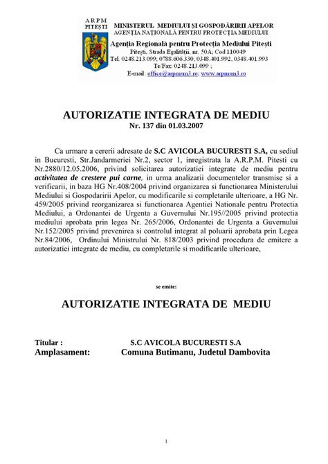PDF AUTORIZATIE INTEGRATA DE MEDIU Arpmag Anpm Roarpmag Anpm Ro