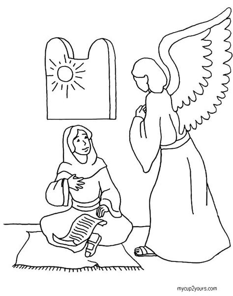Angel Visiting Mary Coloring Pages Angel Coloring Pages Christmas