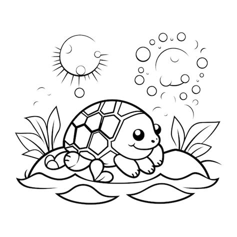 Página para colorear de tortugas libro para colorear para niños