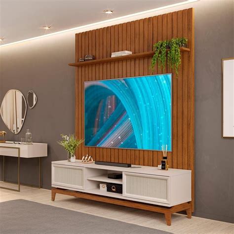 Painel Ripado Rack Para Tv Polegadas Casas Bahia