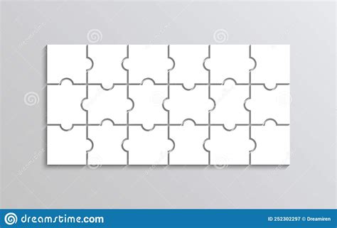 Jigsaw Outline Grid X Elements Puzzle With Pieces Portrait