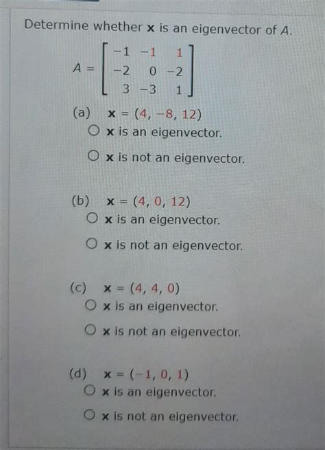 solved determine whether x is an eigenvector of a