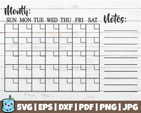 Cricut Template Svg File Calendar Svg Free Prntbl