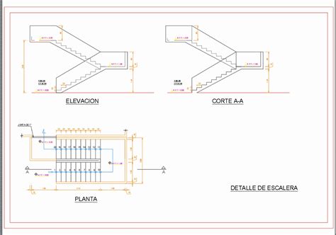 Detalle De Escalera En Autocad Descargar Cad Gratis Kb