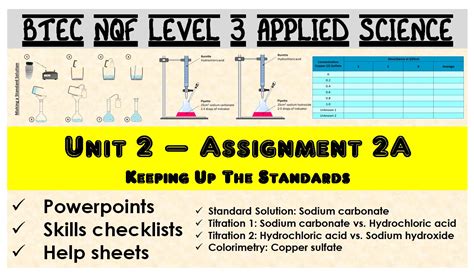BTEC NQF L3 Applied Science Unit 2 Assignment A Teaching Resources