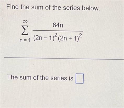 solved find a formula for the nth partial sum of the series