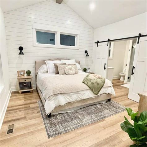 Neutral Bedding And Shiplap Accent Wall Soul Lane