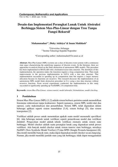 pdf desain dan implementasi perangkat lunak untuk abstraksi berhingga sistem max plus linear