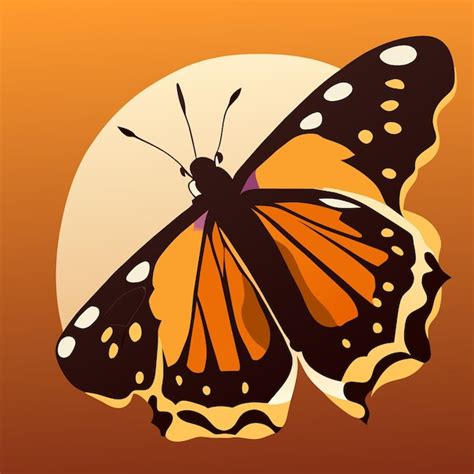 El elegante vuelo de la mariposa monarca en la ilustración Vector Premium