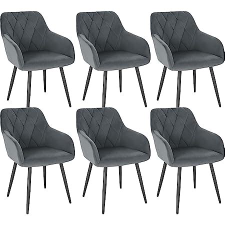 SONGMICS Esszimmerstühle 6er Set Sessel Loungesessel mit Armlehne