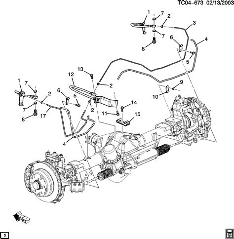 GMC SIERRA 1500 03 43 53 Bodystyle 2WD CK1 53 BRAKE LINES REAR