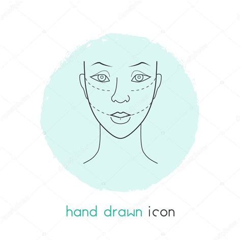 Elemento De L Nea De Iconos De Cirug A Pl Stica Facial Ilustraci N De