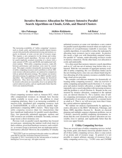 iterative resource allocation for memory intensive parallel