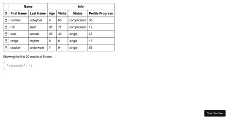 tannerlinsley react table expanding codesandbox