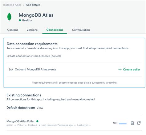 Updating The MongoDB Atlas App And Poller Observability Cloud