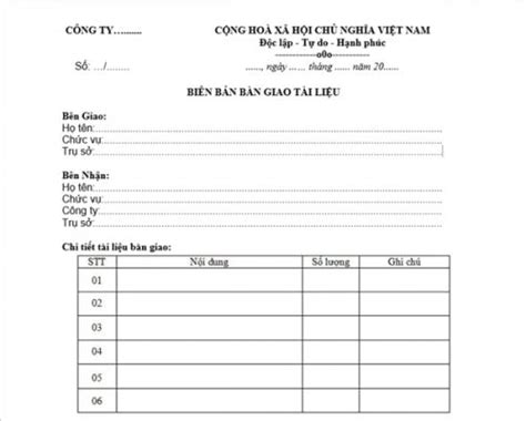 Cập nhật Mẫu biên bản bàn giao tài sản có hướng dẫn cách viết 2020