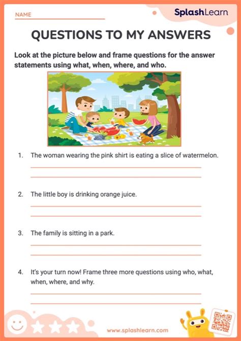 Provide Questions To My Answers Ela Worksheets Splashlearn