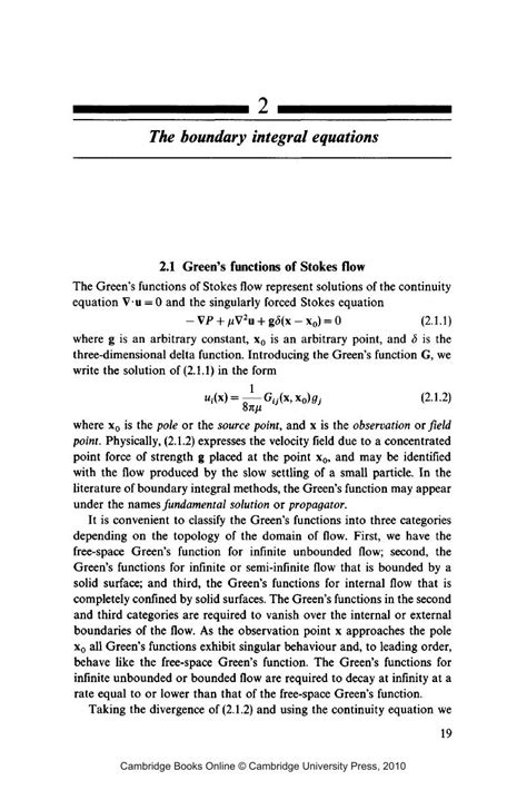the boundary integral equations chapter 2 boundary integral and singularity methods for