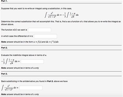 solved part 1 suppose that you want to re write an integral