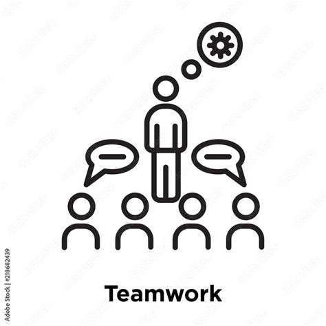 Teamwork Icon Isolated On White Background Simple And Editable