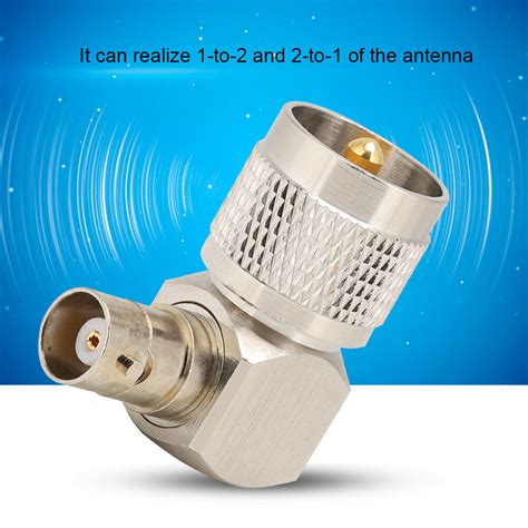 2PCS UHF Male PL 259 To BNC Female Adapter 90 Degree Connector