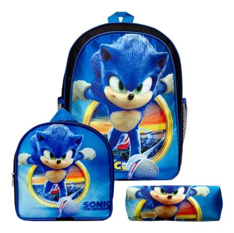 Mochila Escolar Toys 2U Kit Mochila Masculina Escolar Juvenil Sonic