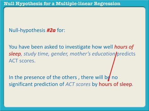 Null Hypothesis For Multiple Linear Regression Ppt