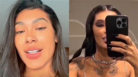 Ex BBB Pocah deixa lingerie à mostra e exibe seios fartos em top